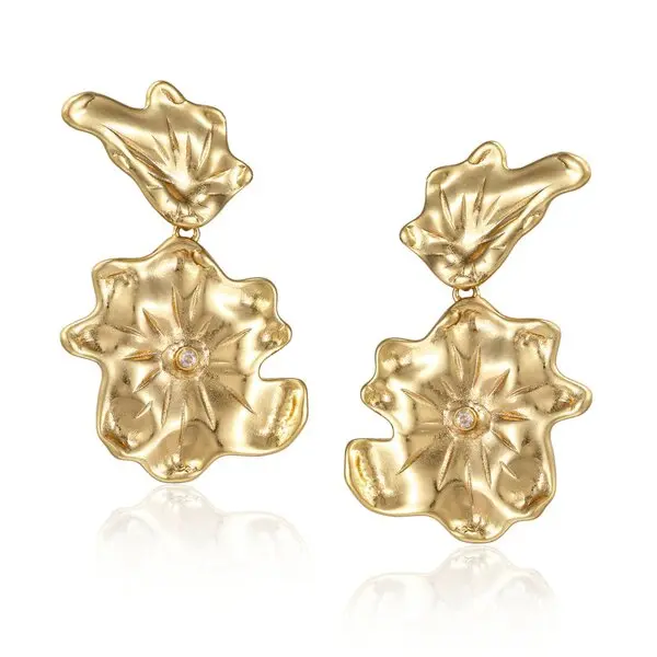 RARE MATTERS JEWELRY En Flora Statement Earrings - Gold