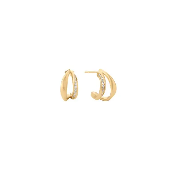 VANCHI Nadine Pavé Twisted Stud Earrings - Gold