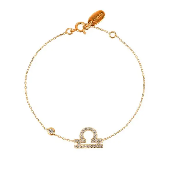 LATELITA Zodiac Horoscope Star Sign Libra Bracelet - Gold