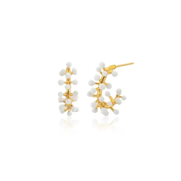 MILOU JEWELRY Charlotte Hoop Earrings - White