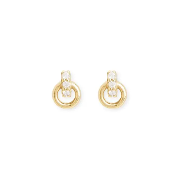 INARI JEWELLERY Halo Flatback Stud Earrings - Gold
