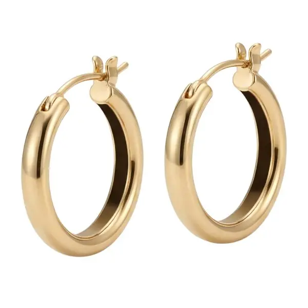 SEREE Classic Huggie Hoop Earrings - Gold