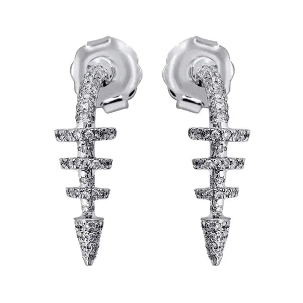 ARTISAN Diamond Spike Drop Earrings In 18k Gold - White