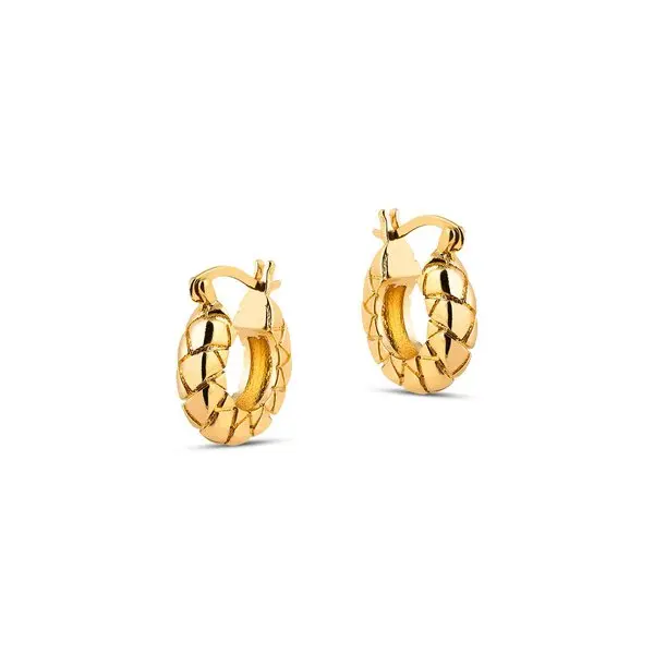 AMADEUS Bella Textured Hoop Earrings - Gold