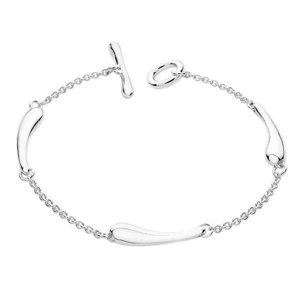 LUCY QUARTERMAINE Solid Sterling Triple Drop Link Bracelet - Silver