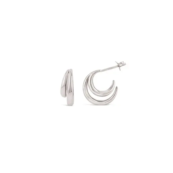 DINNY HALL Toro Double Hoops - Silver