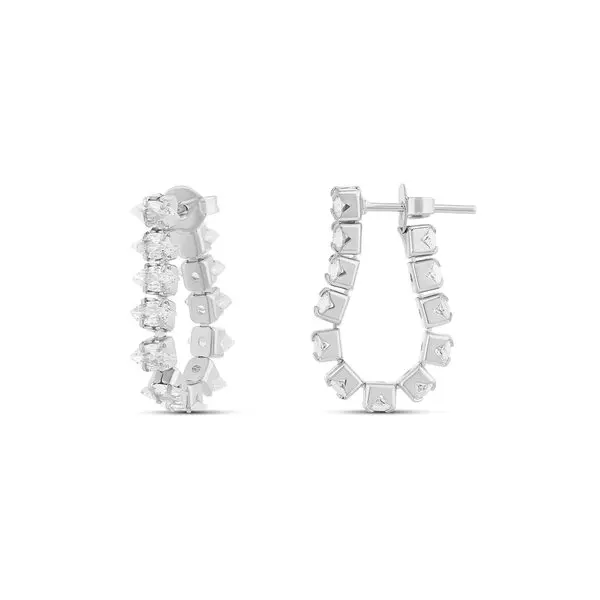 SHYMI Marquis Shape Drop Earrings - Silver