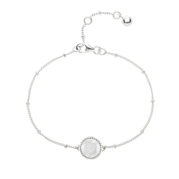 AUREE JEWELLERY Barcelona Silver Moonstone Bracelet - White/silver