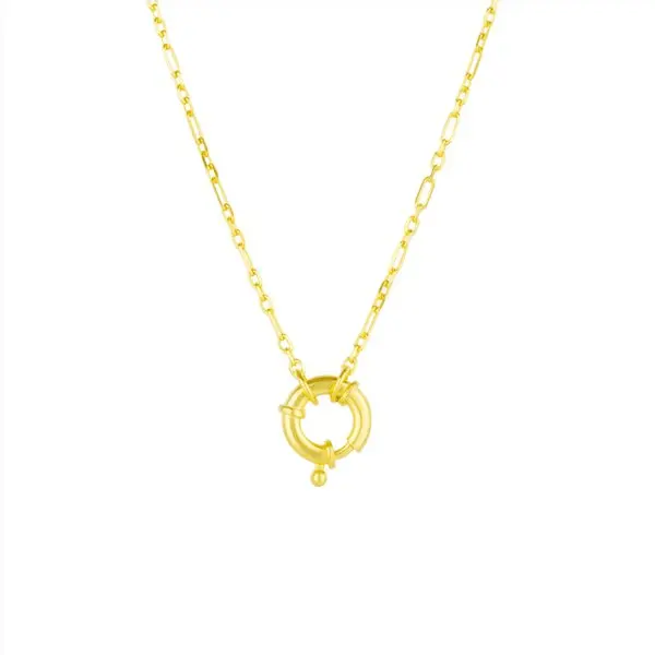 SPERO LONDON Sterling Silver Lock Chain Necklace - Gold