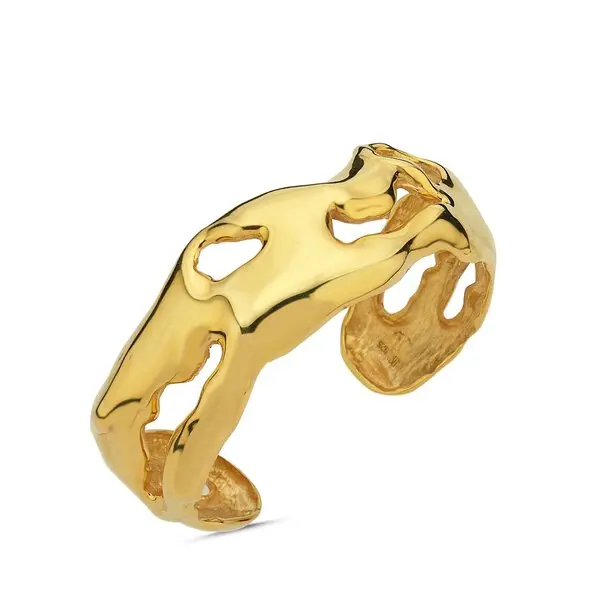 LINYA JEWELLERY Aruna Thick Cuff Bracelet - Gold