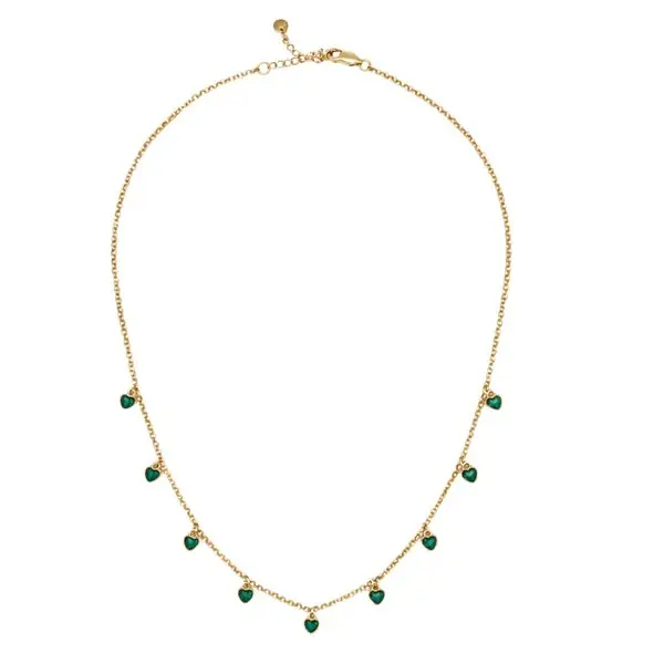 UCHI & SOTO Kokoro Green Heart Necklace - Gold/green