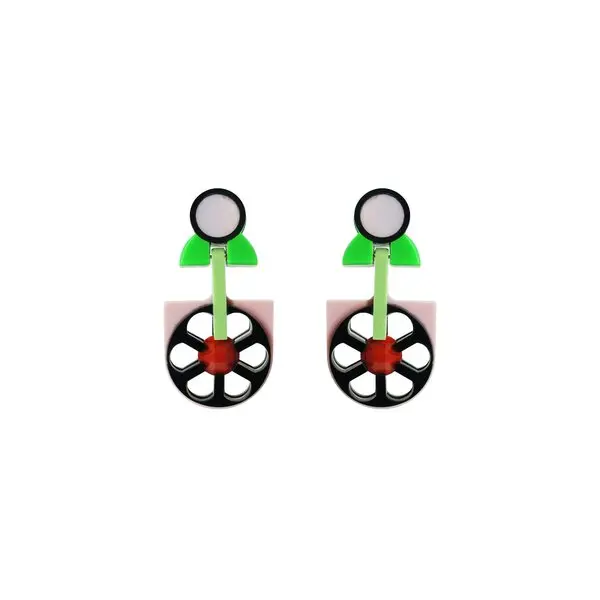 GISSA BICALHO Daisy Pendant Earrings - Pink/black