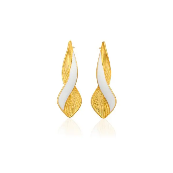 MILOU JEWELRY Infinity Drop Earrings - White