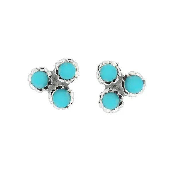 CHARLOTTE'S WEB JEWELLERY Threeni" Turquoise Sterling Silver Stud Earrings - Blue/silver