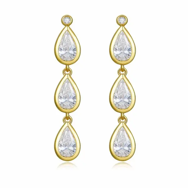 KAI FINE JEWELRY Solid Gold Lab Grown Diamond Venus Tears Drop Earrings - White/gold