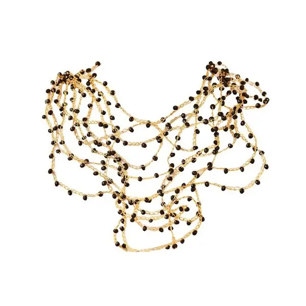 LAVISH BY TRICIA MILANEZE Gold Multi-stringed Necklace - Black