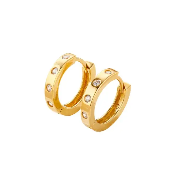 POSH TOTTY DESIGNS Cz Huggie Hoop Earrings - Gold