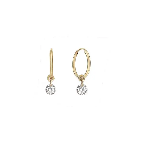 LILY FLO JEWELLERY Rising Star Diamond Huggie Earrings - Gold