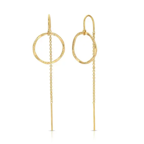 HEATHER HAWKINS Filigree Hoop Threader Earrings - Gold
