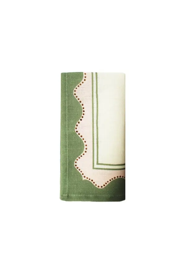 BELL HUTLEY Forest Floor Linen Napkin - Green