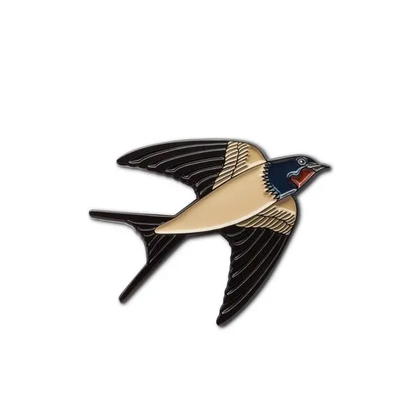MAKE HEADS TURN Neutrals Enamel Pin Barn Swallow - Black