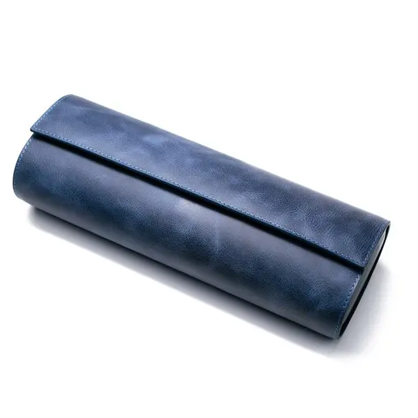 ROARCRAFT Leather Quad Watch Roll - Blue