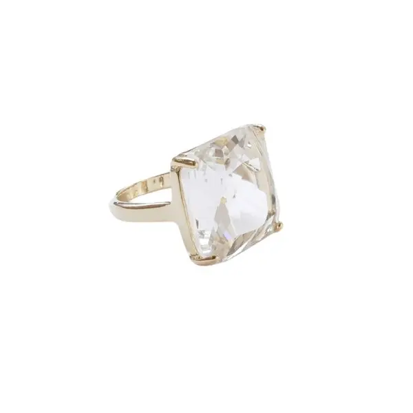 TAMI&TAMI Matias Clear Cube Ring - Gold