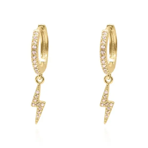 LUNA CHARLES Bridget Lightning Huggie Hoop Earrings - Gold