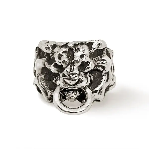 PERRY GARGANO Lion Knocker Sterling Ring - Silver