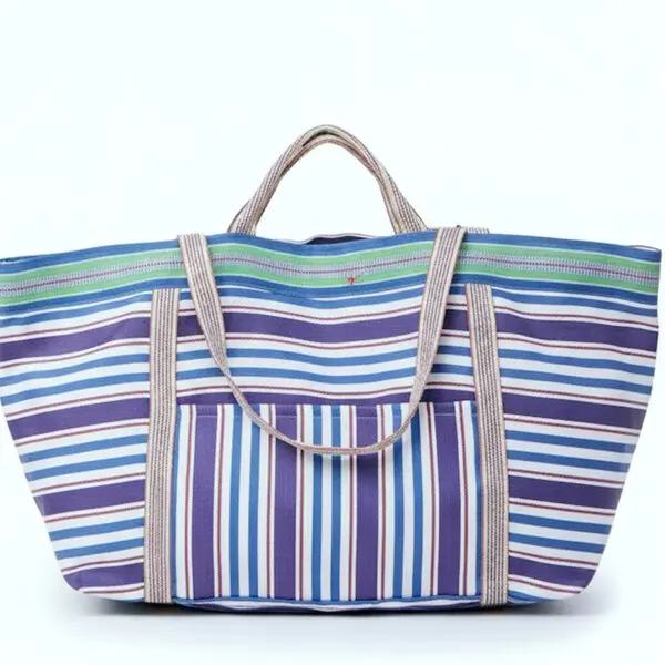 LA MANDARINE Xl Striped Recycled Nylon Shopper Tote - Purple