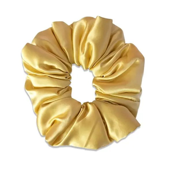 RAKHSH RAKHSHI Oversized Silk Plush Scrunchie - Gold