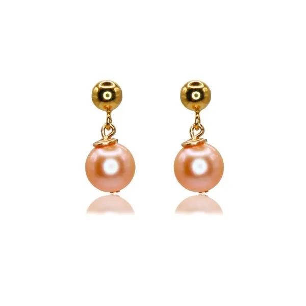 MARQUISE SWIM Baby Doll Salmon Pearl Earrings - Pink