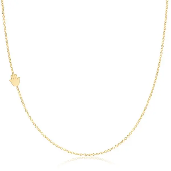Maya Brenner Designs 14k Asymmetrical Hamsa Charm Necklace - Gold