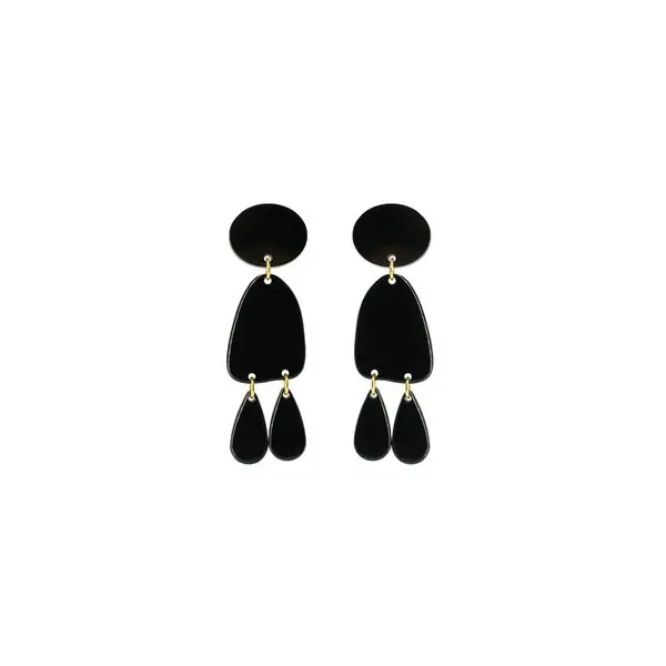 GISSA BICALHO Organic A Acrylic Earrings - Black