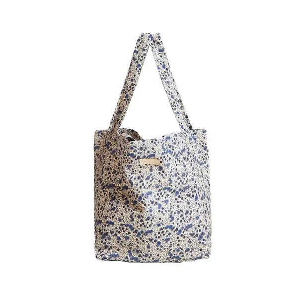 LILY AND LIONEL Floral Aster Print Large Tote Bag - Blue