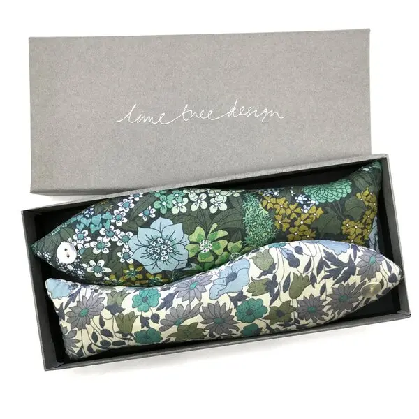 LIME TREE DESIGN Fish & Chips Box Of Two Lavender Fish Drawer Scenters Made With Liberty - Green