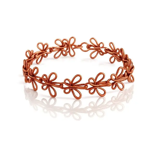 ANATOLIACRAFT Solid Copper Butterfly Motif Link Bracelet - Rose Gold