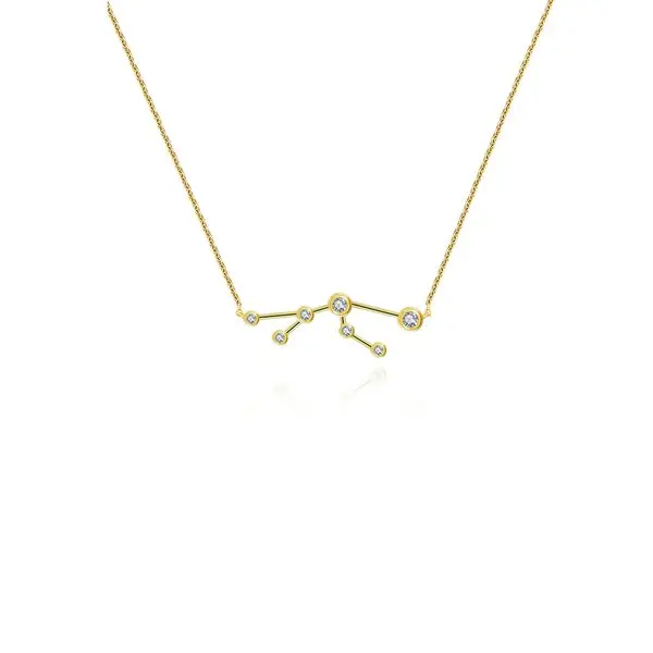 GENEVIEVE COLLECTION Taurus Zodiac Diamond Necklace - Gold