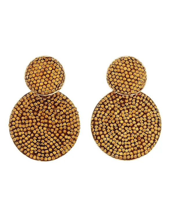 CRYSTALS AND CO Aurum Crystal Double Drop Earrings - Gold