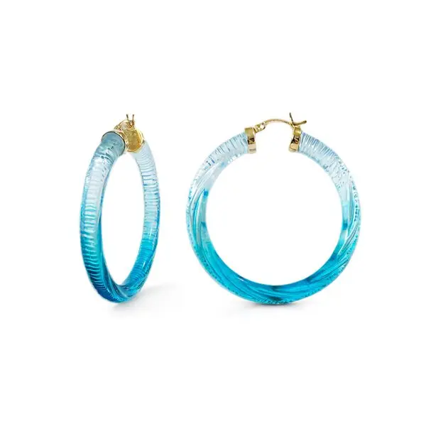 GOLD & HONEY Ombre Hoop Earrings - Blue/gold