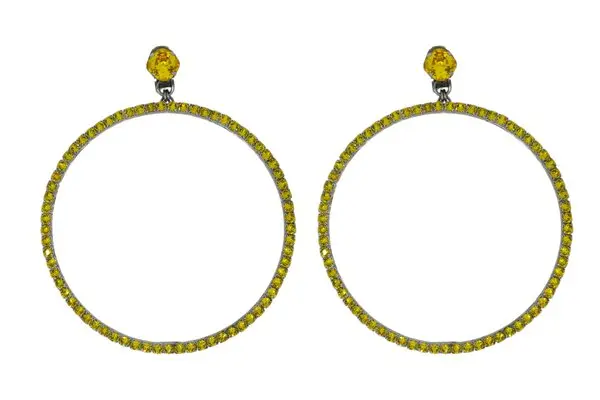 VICKISARGE Jumbo Hoop Clip On Earrings - Yellow