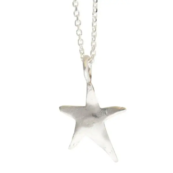 KAREN HALLAM Ziggy Star Charm Necklace - Silver