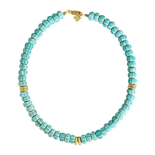 FIRERA ATELIER Glass Beaded Necklace - Blue