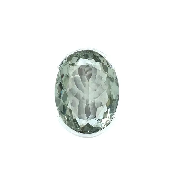 GEM BAZAAR JEWELLERY Green Amethyst Ring - Green/silver