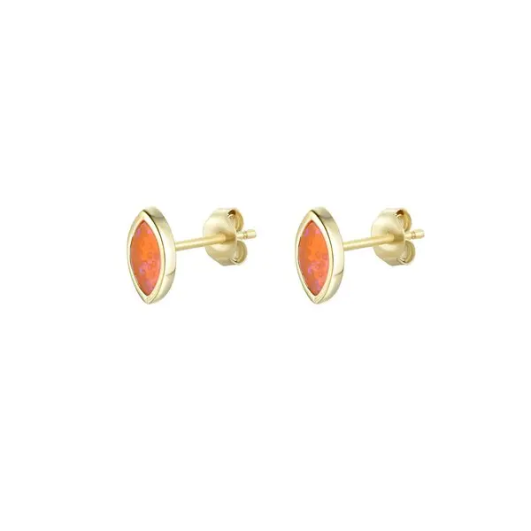 KAMARIA Marquise Opal Stud Earrings - Orange