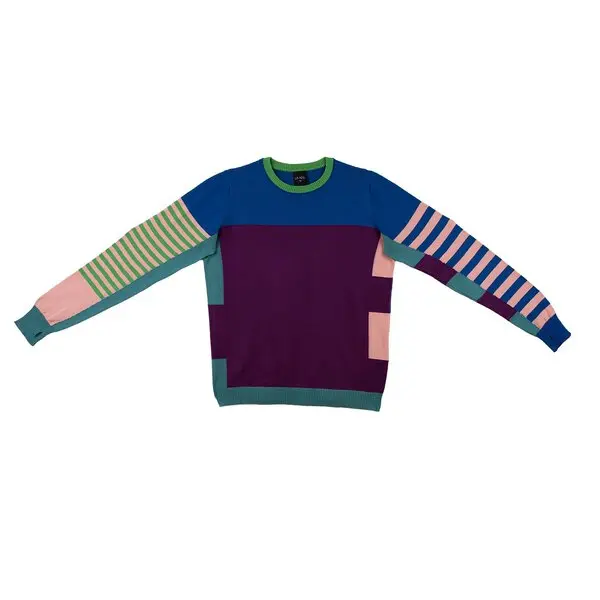 LO NEEL Color-bloc Striped Sweater