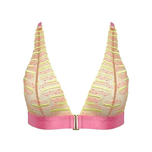 SOMEWHERE NEVER Desert Heat High Triangle Bralette - Pink