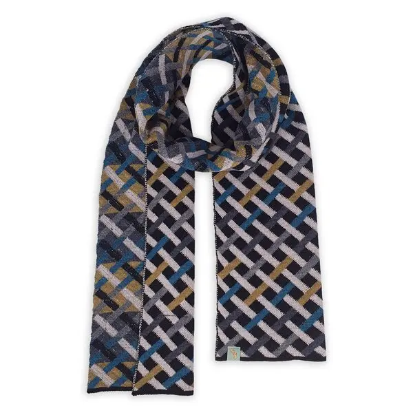 OTTO & SPIKE Black / Blue / Yellow Scarves Threaded Black, Flaxen Mustard - Black/blue/yellow