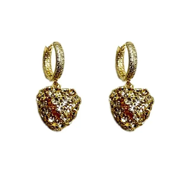 ACHALA HANDCRAFTED Heart Hoop Earrings - Gold