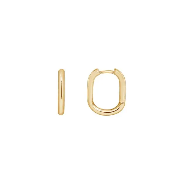 DIAMONBLISS Plain Oval Hoop Earrings - Gold
